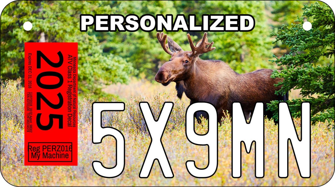 Minnesota ATV Plate, 5X9 PERSONALIZED 07 - Etsy