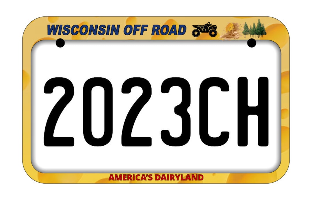 Wisconsin "off Road Cheese" ATV/UTV License Plate - Etsy
