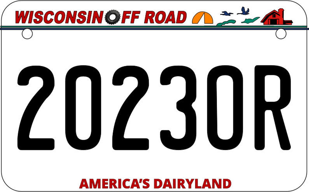 Wisconsin "off Road" ATV/UTV License Plate - Etsy