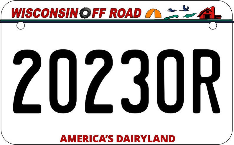 Wisconsin "off Road" ATV/UTV License Plate - Etsy