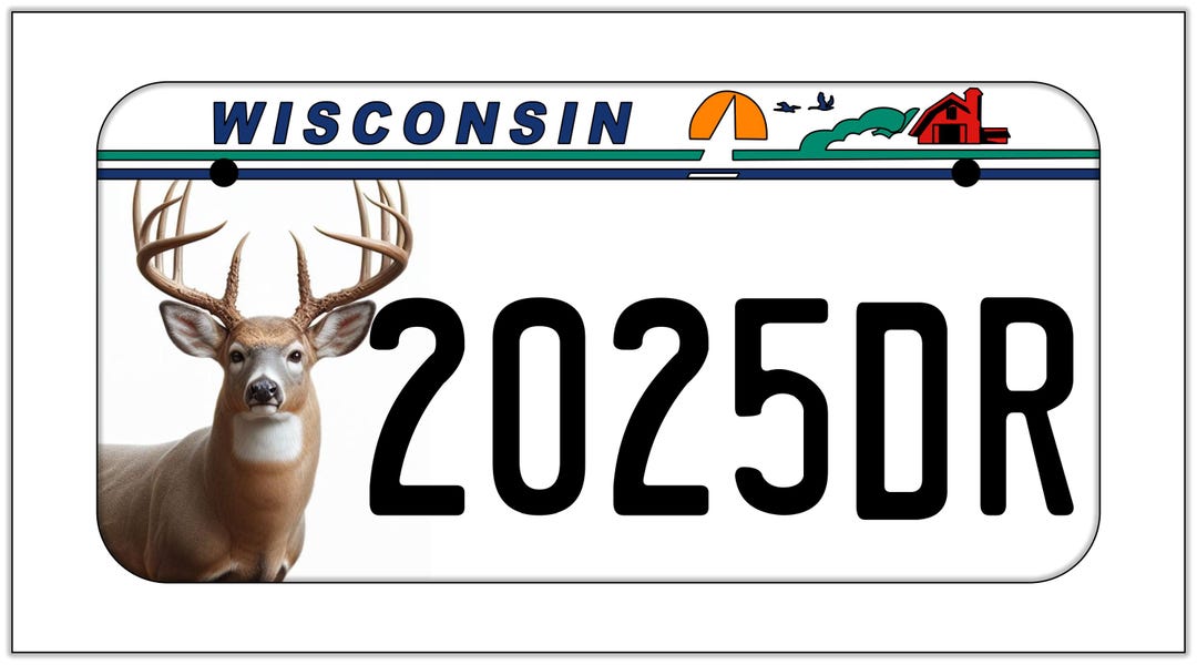 Wisconsin "5x10 Deer" ATV/UTV License Plate - Etsy
