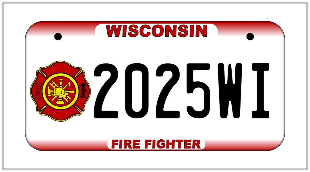 Wisconsin "5x10 Firefighter" ATV/UTV License Plate - Etsy