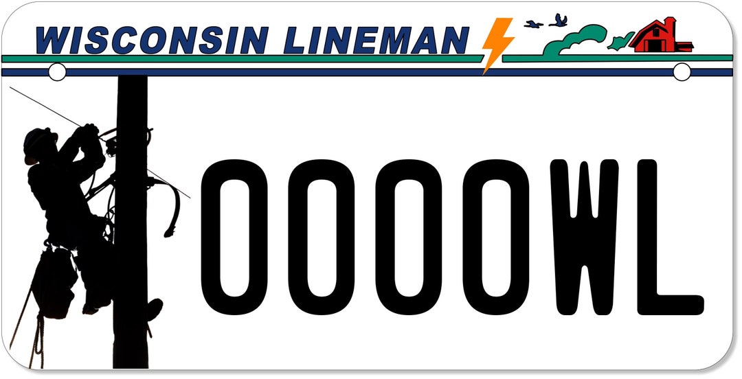 Wisconsin "5x10 Lineman" ATV/UTV License Plate - Etsy