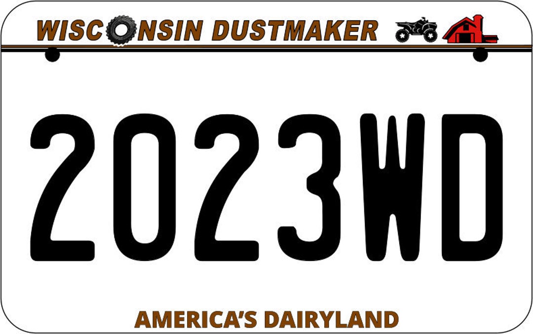 Wisconsin "dustmaker" ATV/UTV License Plate - Etsy