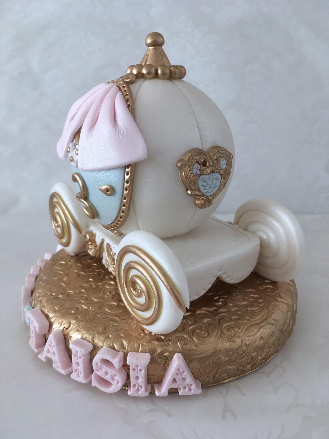 Cinderella Carriage Fondant Cake Topper. Princess Edible Topper ...