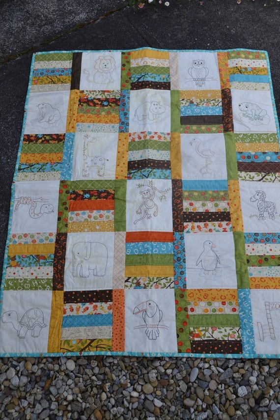 Fun at the Zoo Quilt | Etsy