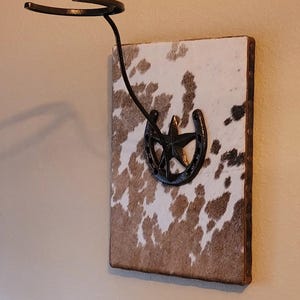 Beautiful Genuine Spotted Cowhide Hat Hanger -- Cowboy Western Fedora ...