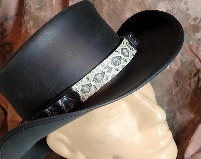 Snakeskin or Alligator & Cowhide Leather Bandolier Hatband -- Cowboy ...