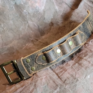 Bandolier Bullet Loop Wristband Distressed Crazy Horse Leather Jewelry ...