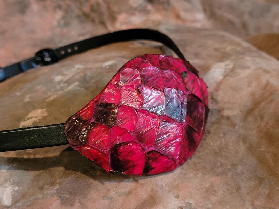 Dragon Scales Leather Eyepatch - Dragonslayer Python Snakeskin - Pirate ...