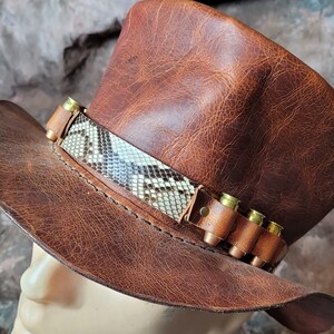 Snakeskin Hatband Cowboy Wasteland Cosplay Python Leather Hat Band ...