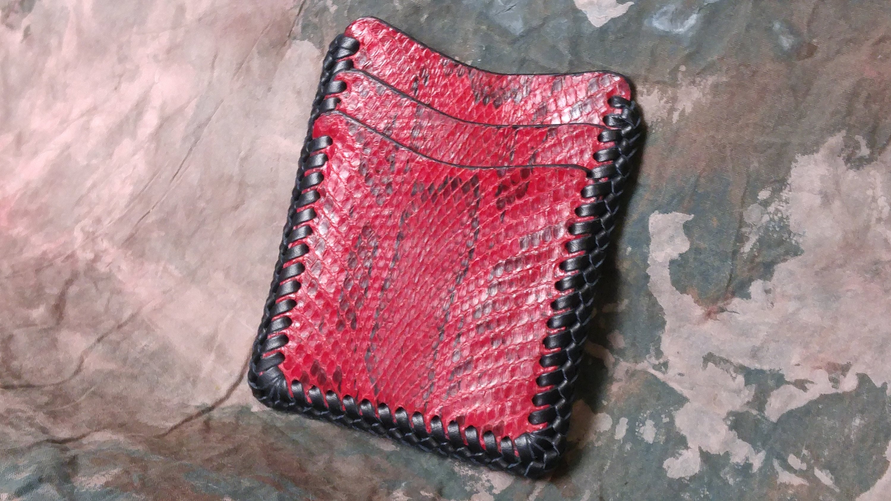 Card Wallet Card Holder Exotic Python Snakeskin - Etsy