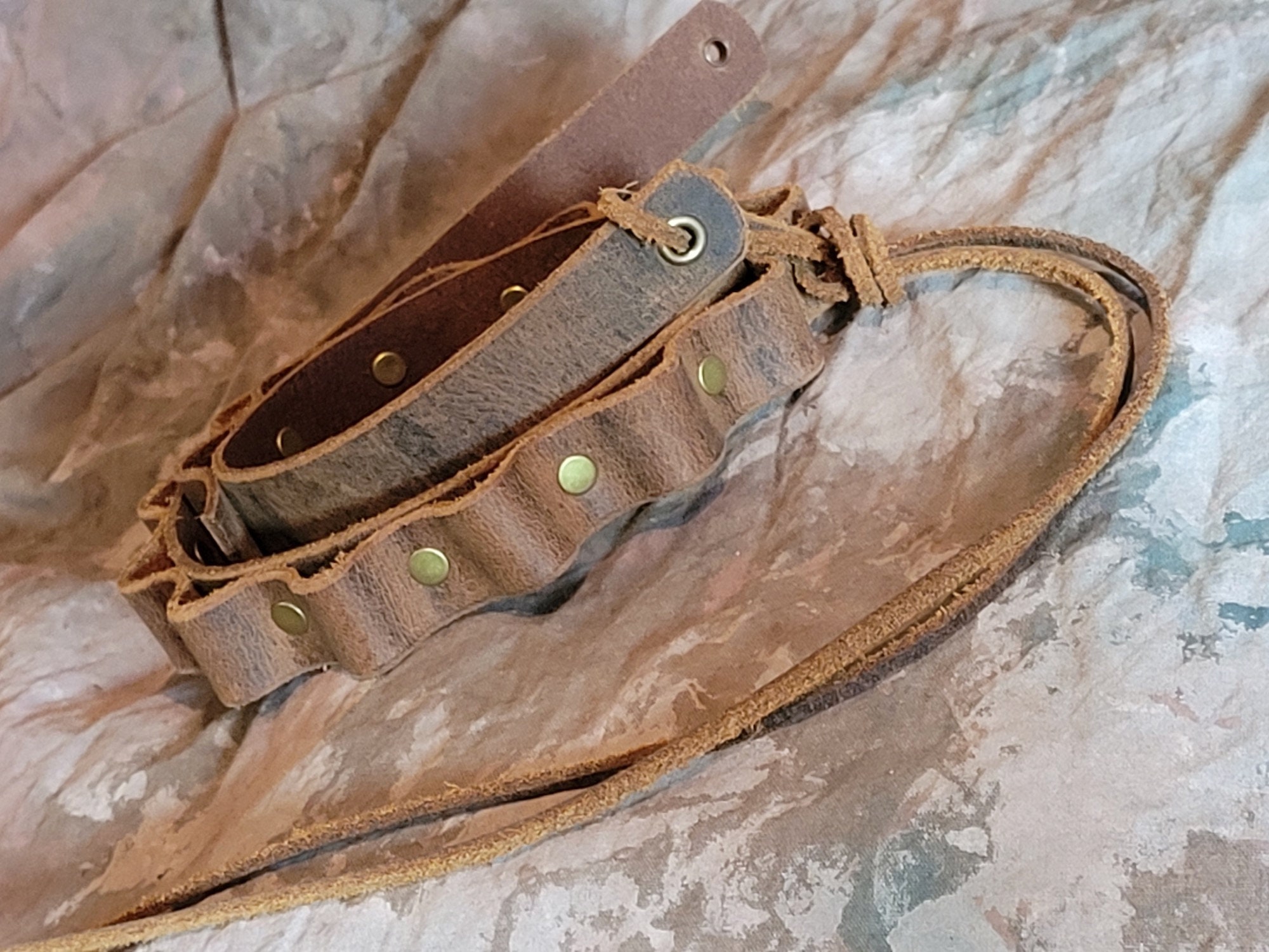 Crazy Horse Leather Bandolier Tie Back Hat Band - Cowboy Fedora Outback ...