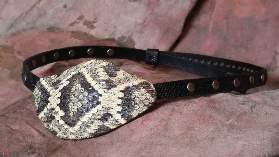 Eastern Diamondback Rattlesnake Leather Eyepatch: Costume, Handmade USA ...
