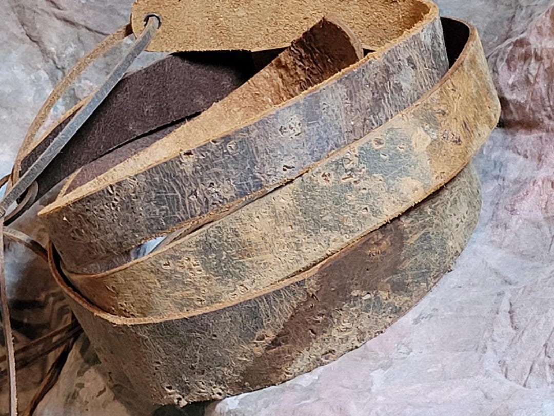 Very Distressed Crazy Horse Leather Hatband: Tie Back Cowboy Style ...