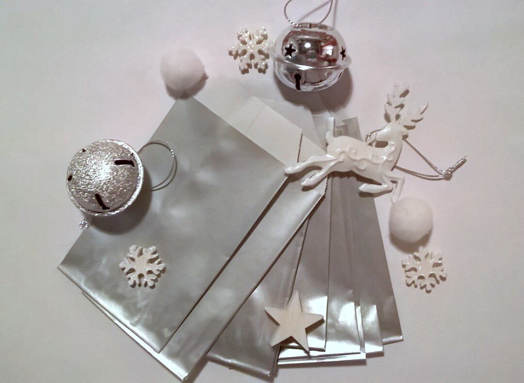 25 Mini Sachets, Silver Paper Sachets, Advent Calendar, Small Gifts - Etsy