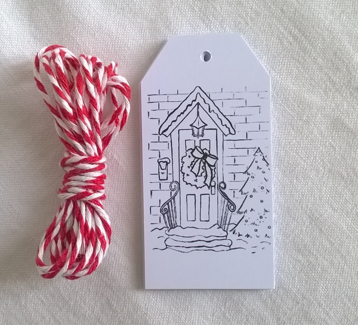 12 Colouring Labels Christmas Images With 2.50 M of String | Etsy