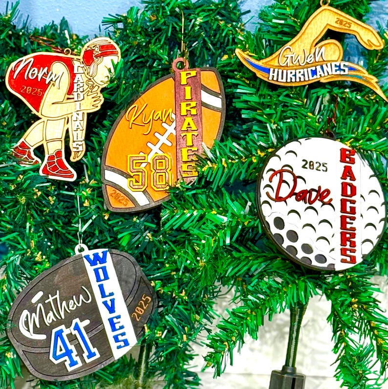 Custom Sports Ornaments - Etsy