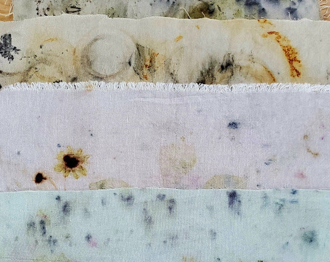 Bundle of Curated Eco Dyed Linen for Crafts and Slow Stitch Projects ...
