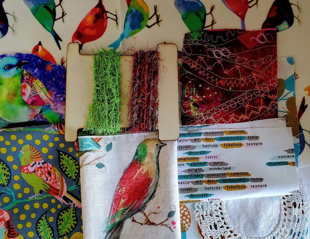 Curated Bundle of Colorful Fabrics and Threads. Fabrics With Colorful ...