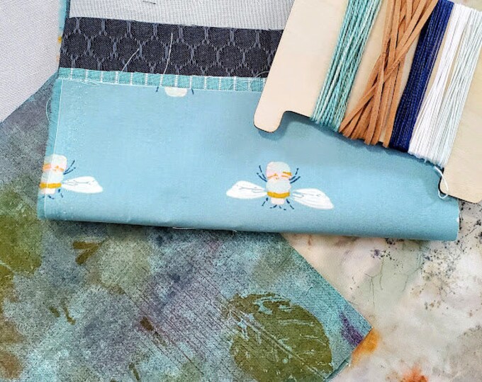 Japanese Rice Bag Kit With Curated Bundle of Yarn Woven and Eco Printed ...