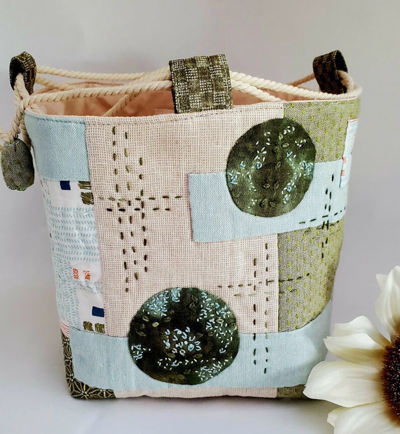Japanese Rice Bag for Knitting or Sewing With Visible Mending - Etsy