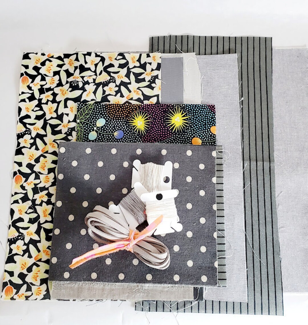 Rice Bag Kit/collage Kit/fabric for Mending/slow Stitch Kit/sashiko ...