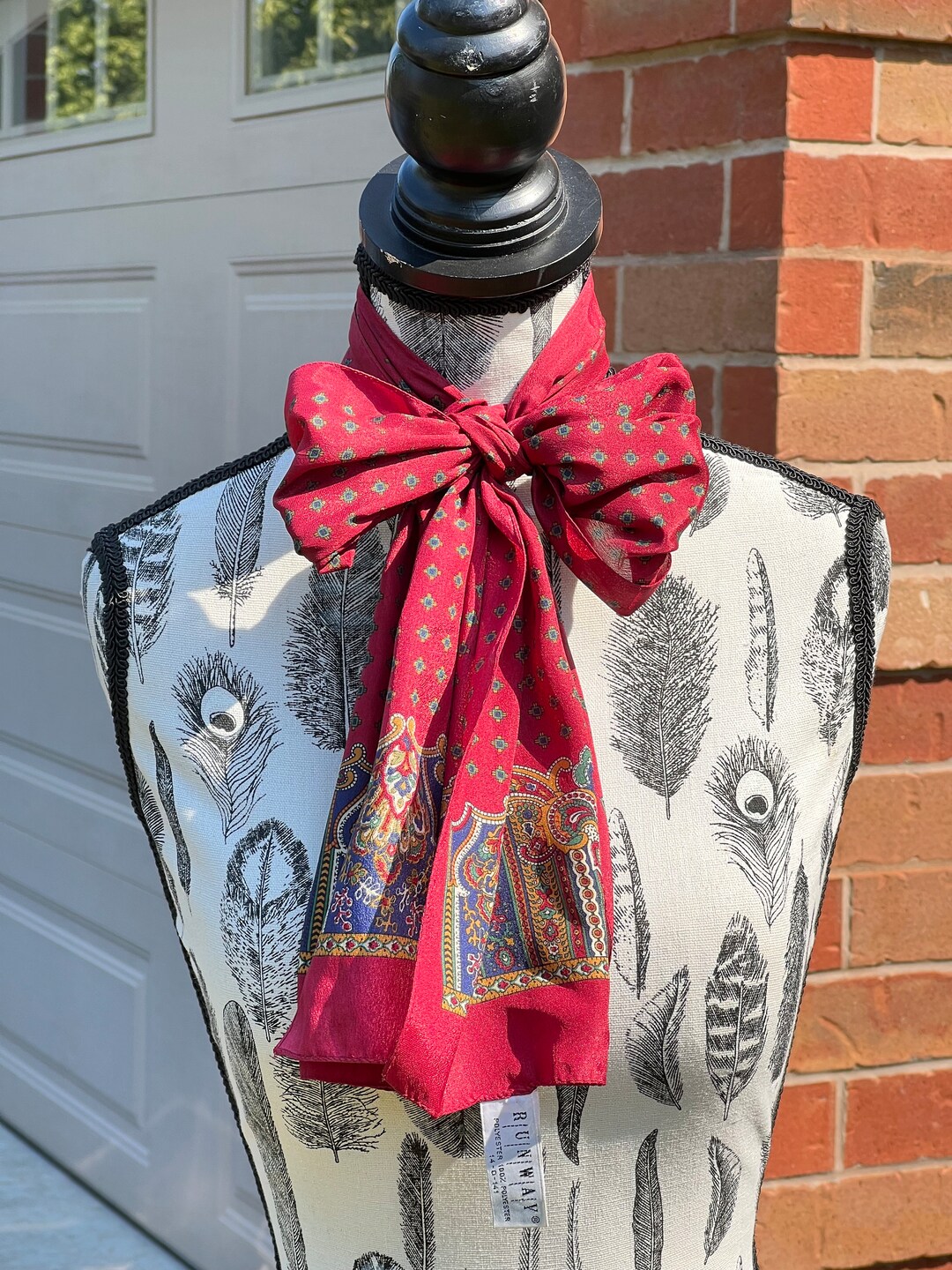 Vintage 80s Runway Baroque Abstract Hair Scarf Ponytail / Hair - Etsy