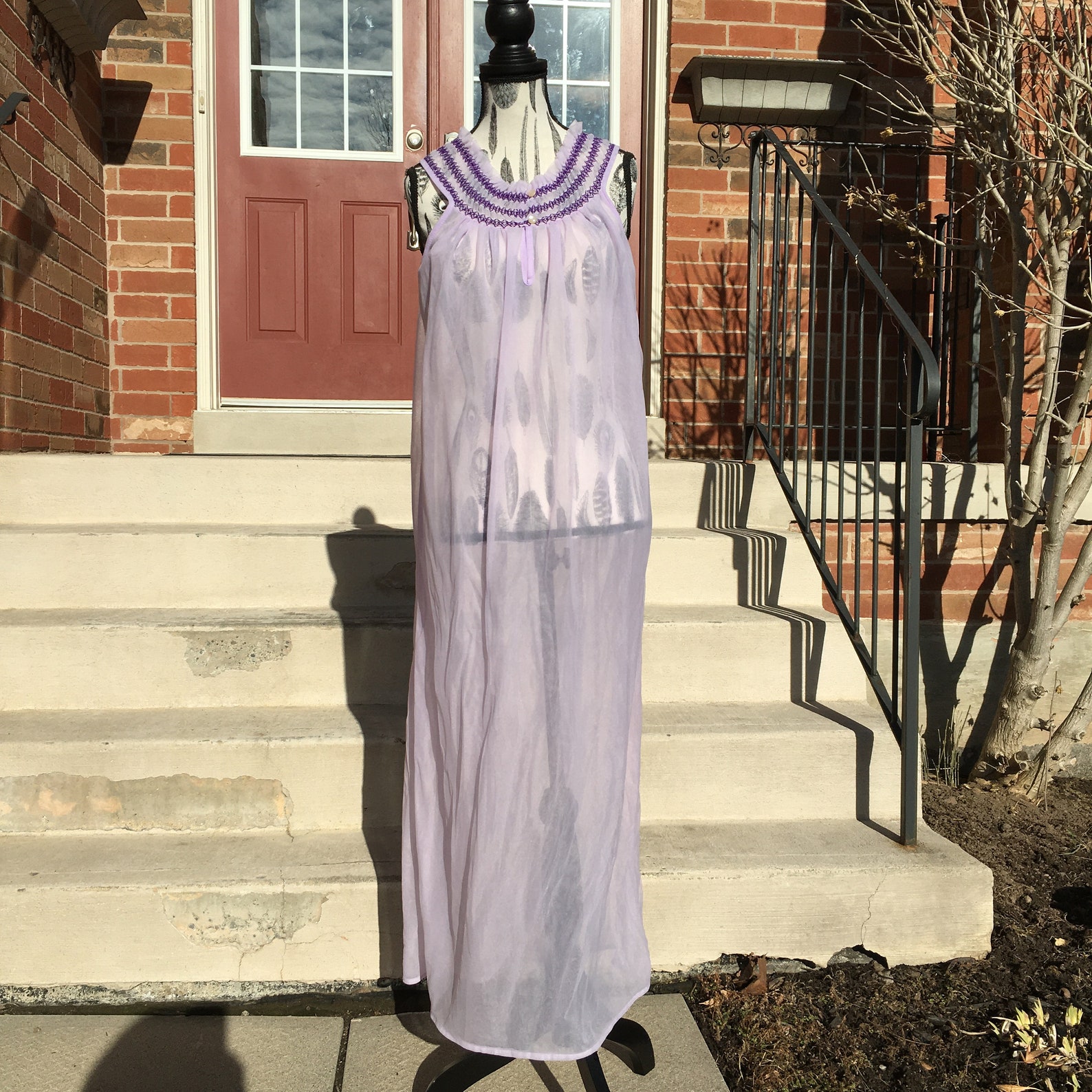 60s Sheer Lavender Vintage Night Gown Bridal Nightgown Sheer | Etsy