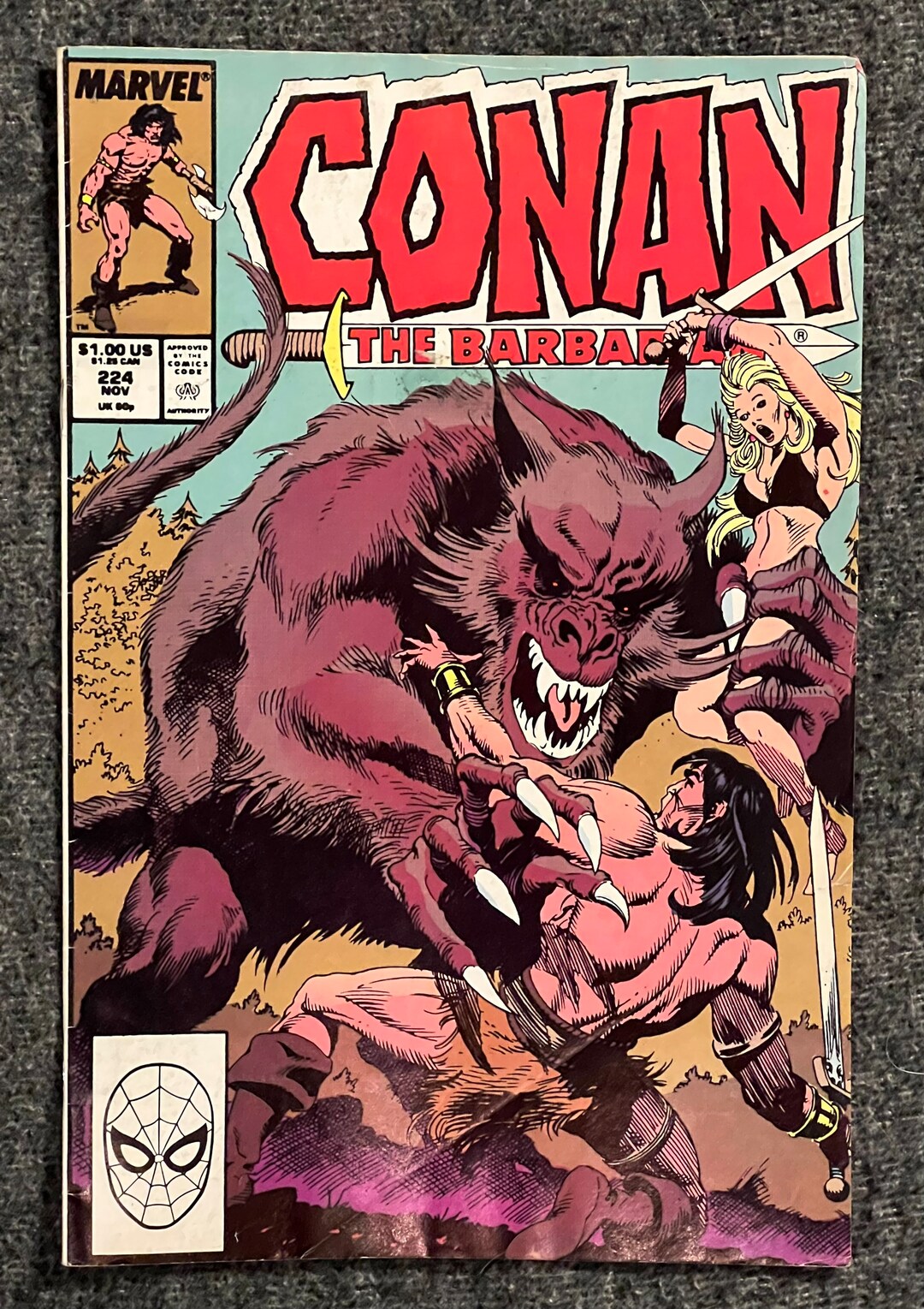 Vintage Marvel Conan the Barbarian Vol 1 No 224 November 1989 / Marvel ...