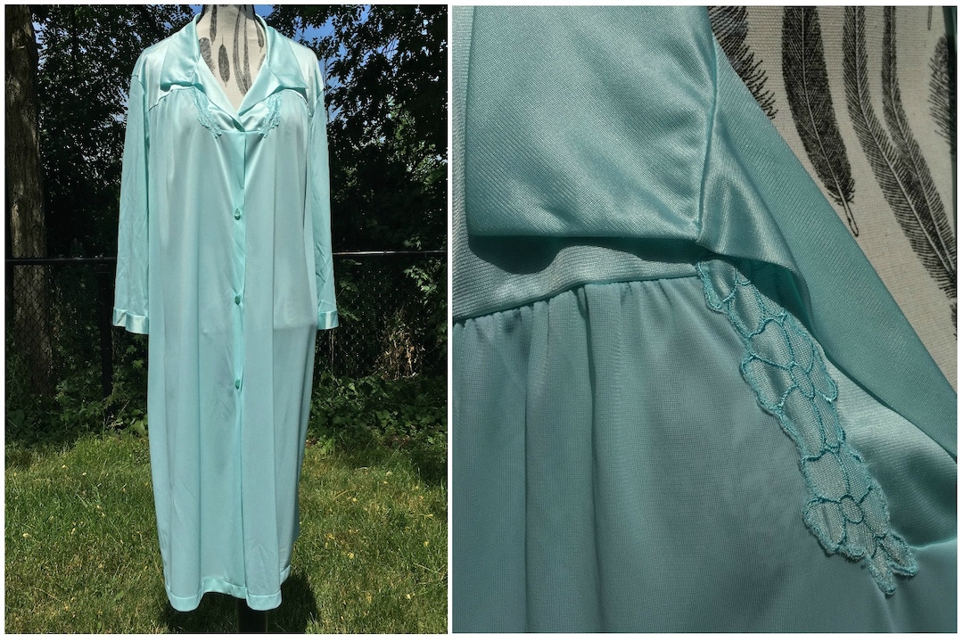 Vintage Vanity Fair Robe Blue Night Robe Nylon Babydoll - Etsy