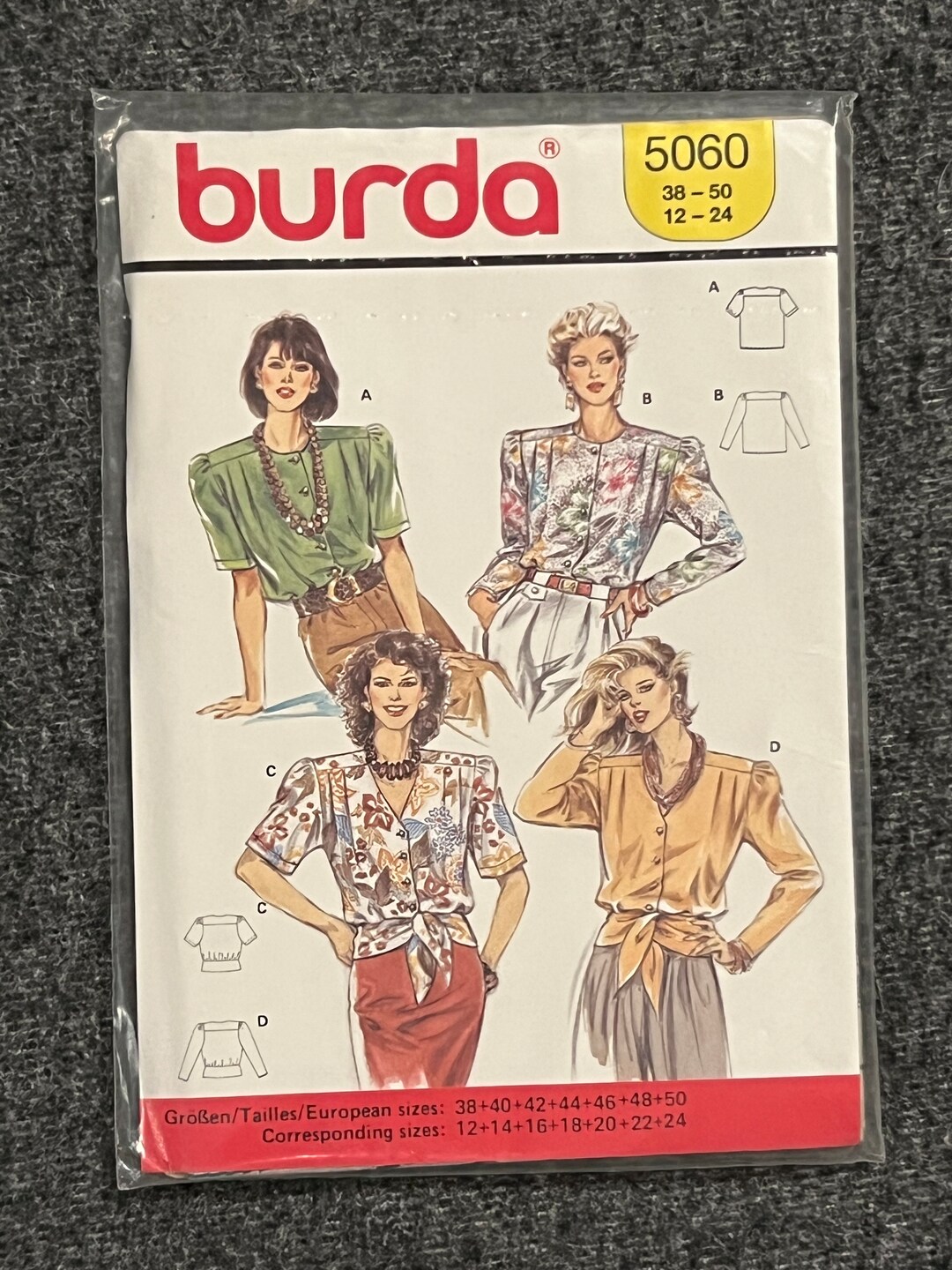 Vintage Burda Blouse Set Sewing Pattern 5060 Uncut and Sealed - Etsy