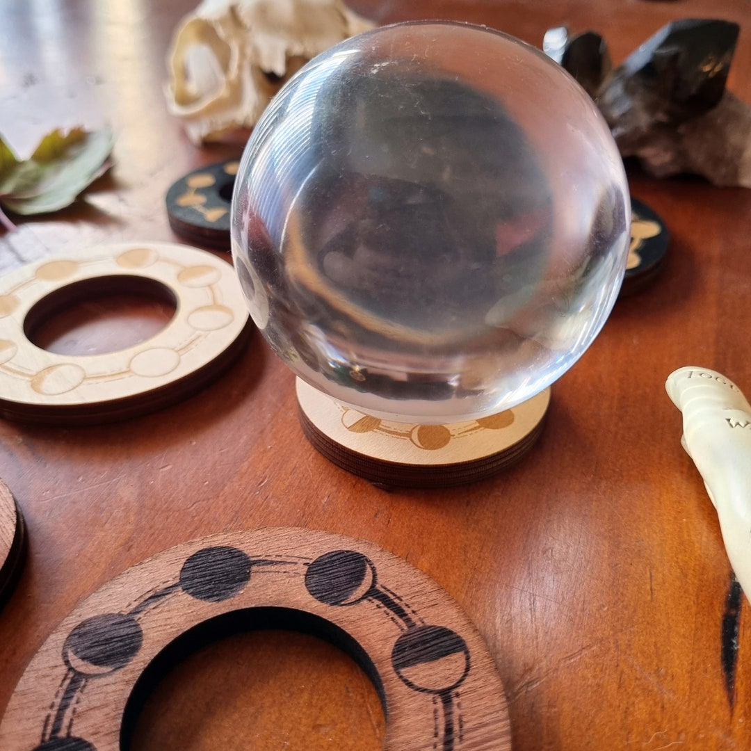 Crystal Stand Moon Phase // Crystal Sphere Display Stand - Etsy