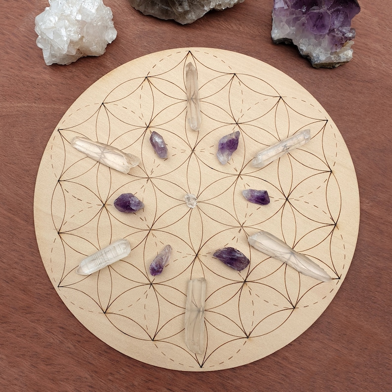 Seed of Life Crystal Grid // Laser Engraved Sacred Geometry - Etsy ...
