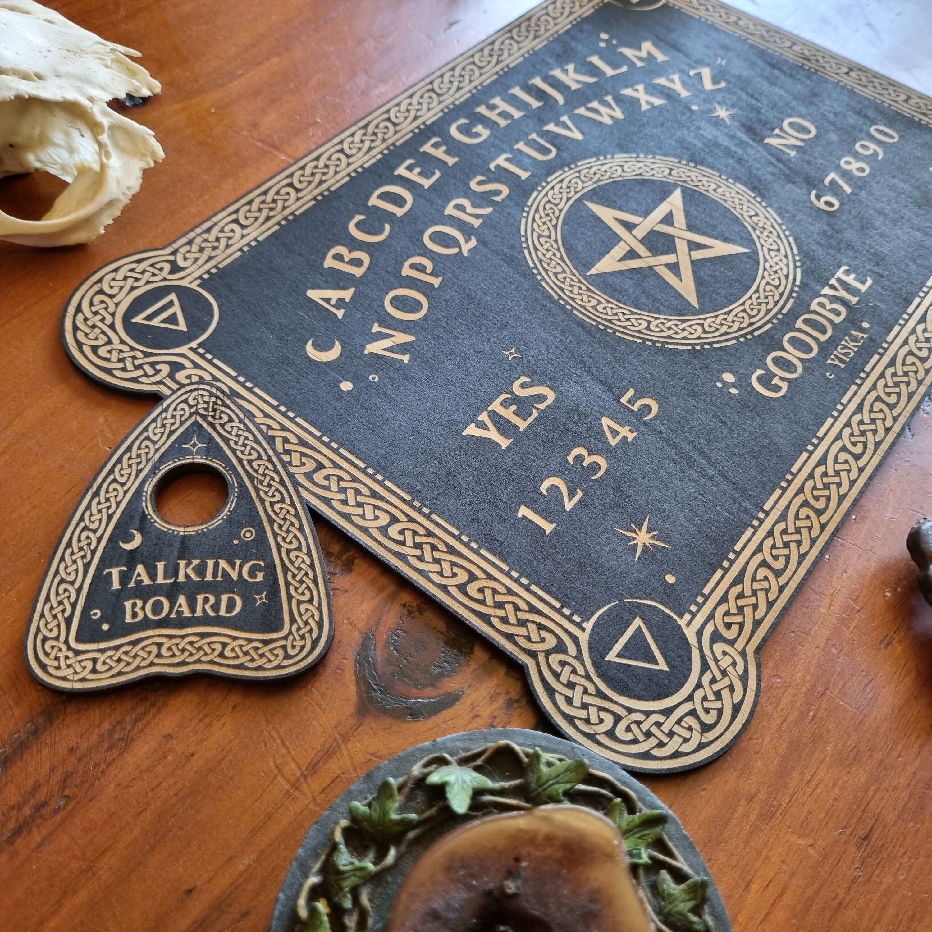 Pentagram Spirit Board & Planchette Set // Alpha Numeric - Etsy