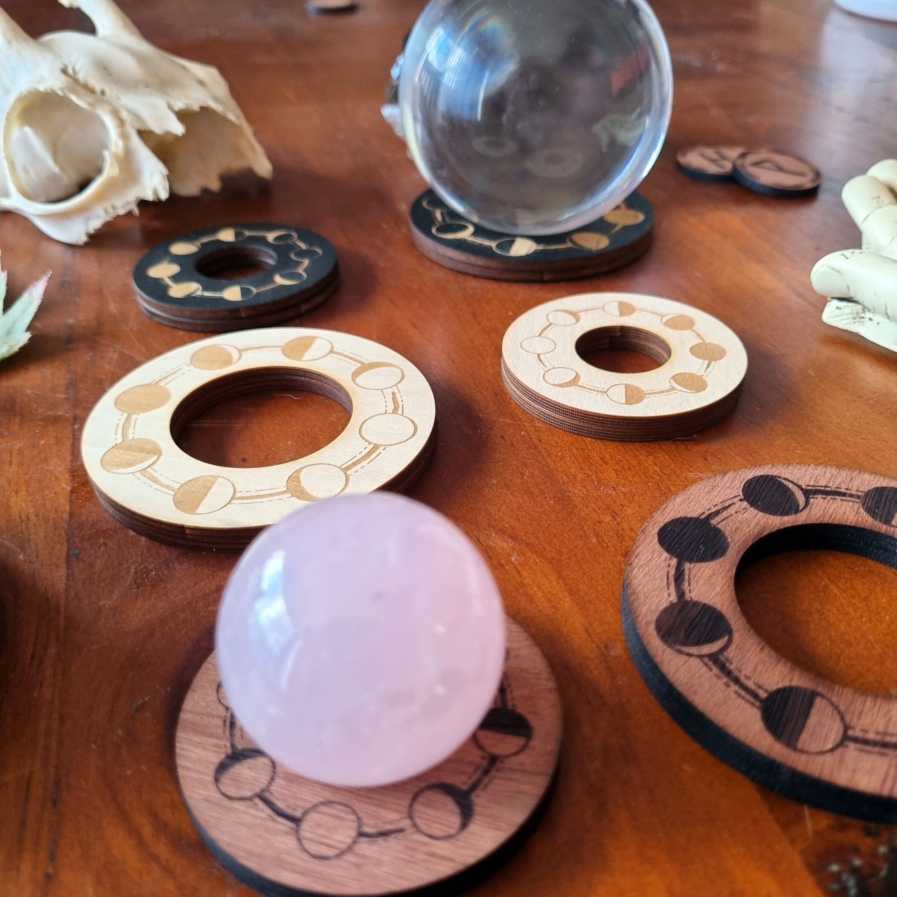 Crystal Stand Moon Phase // Crystal Sphere Display Stand | Etsy