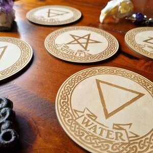 Set of 5 Element Altar Tiles // Laser Engraved Wooden Tile Set ...