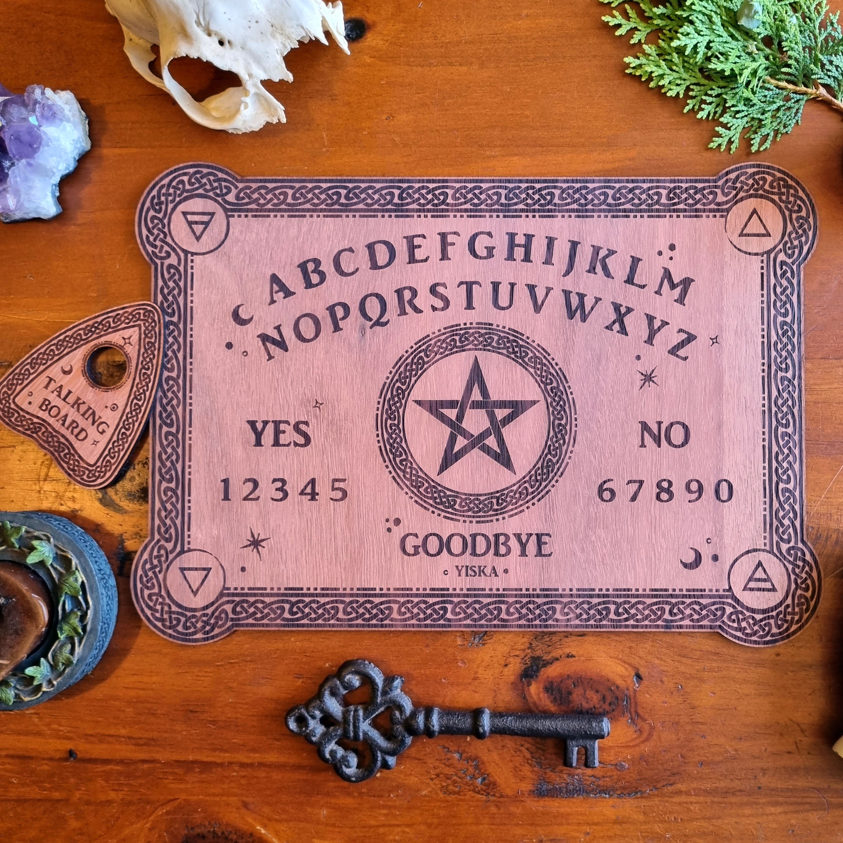 Pentagram Spirit Board & Planchette Set // Alpha Numeric - Etsy