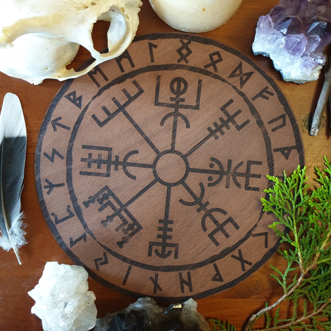 Vegvisir Altar Tile // Viking Compass Norse Tile // Magickal Decor ...