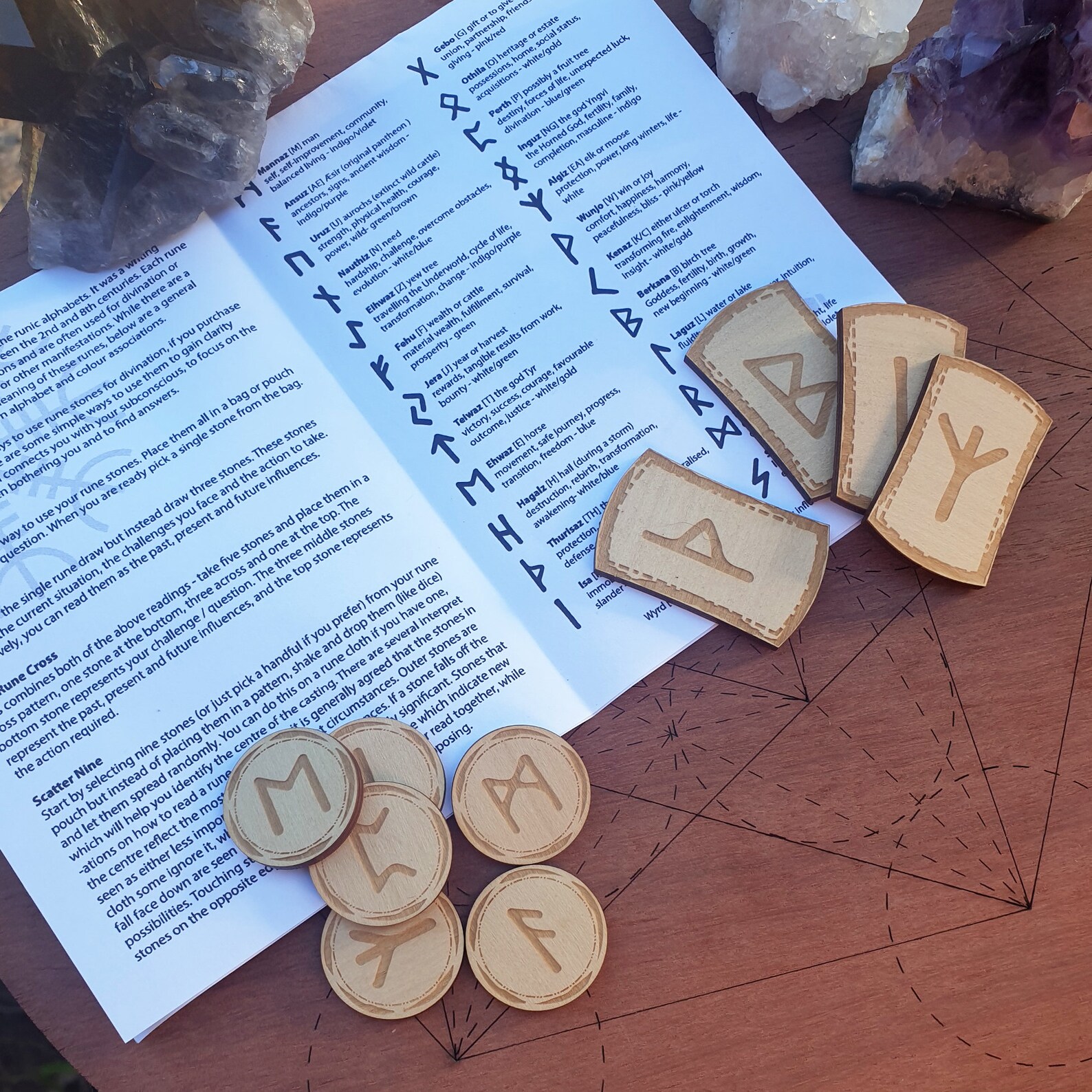 Futhark Rune Set // Round Laser Engraved Runes // Norse Viking | Etsy