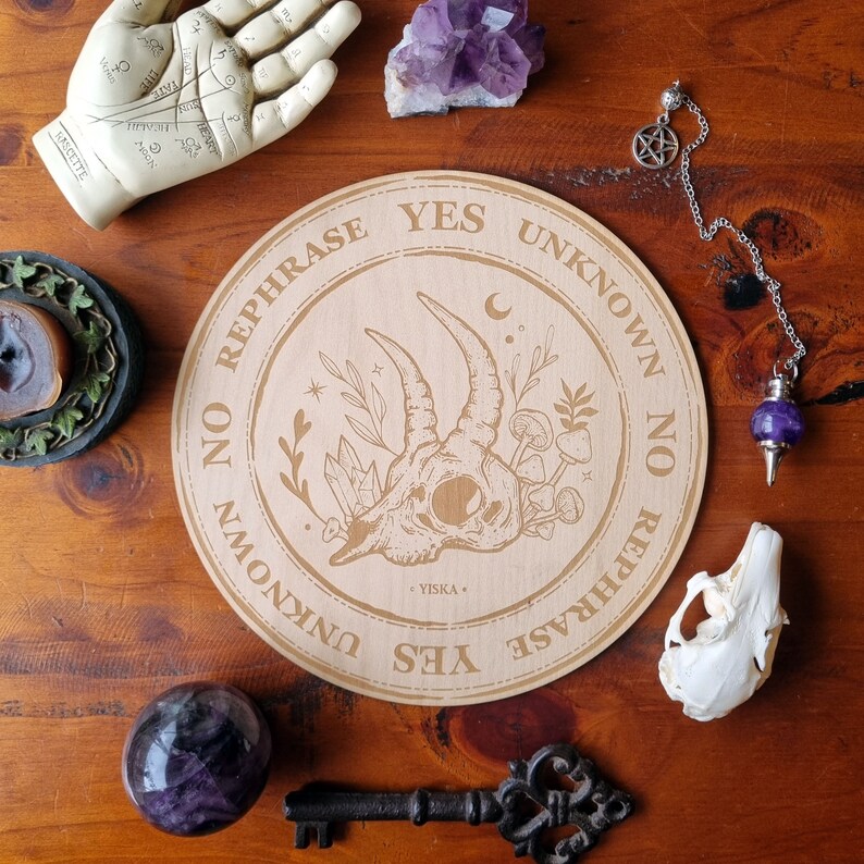 Forest Curio Pendulum Board // Mushroom Crystal Skull Board // - Etsy