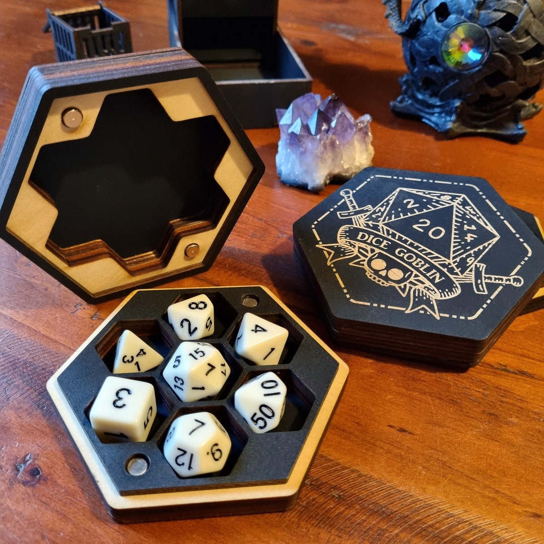Dice Box Hexagonal // Dice Goblin Magnetic Dice Container - Etsy