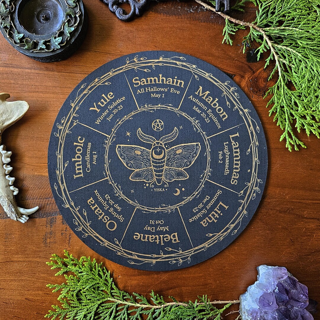 Celestial Moth Wheel of the Year // Pagan Witch Calendar Board ...
