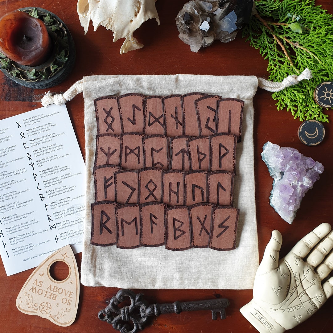 Futhark Rune Set // Laser Engraved Runes // Norse Viking Divination ...