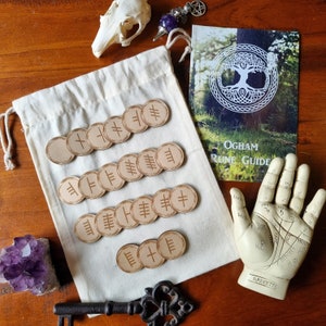 Ogham Stave Set // Round Laser Engraved Runes // Irish Celtic ...