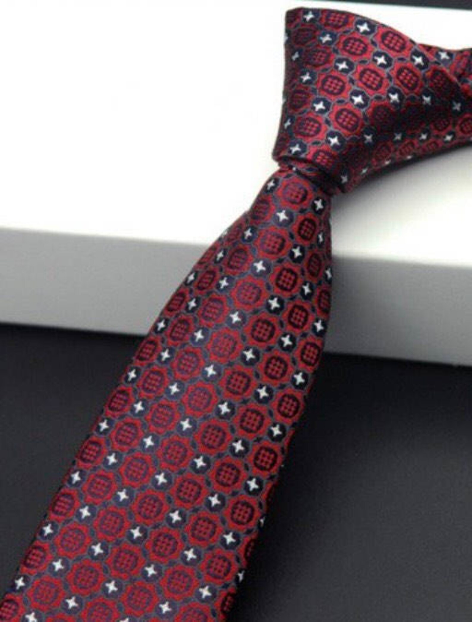Men's Red Business Tie Casual Work Interview Party Gift | Etsy