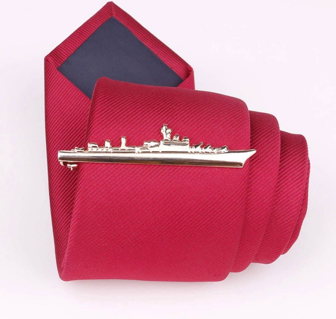 Gold Tie Clip Ship for Men Suits Men's Wedding Metal Necktie Tie Bar ...