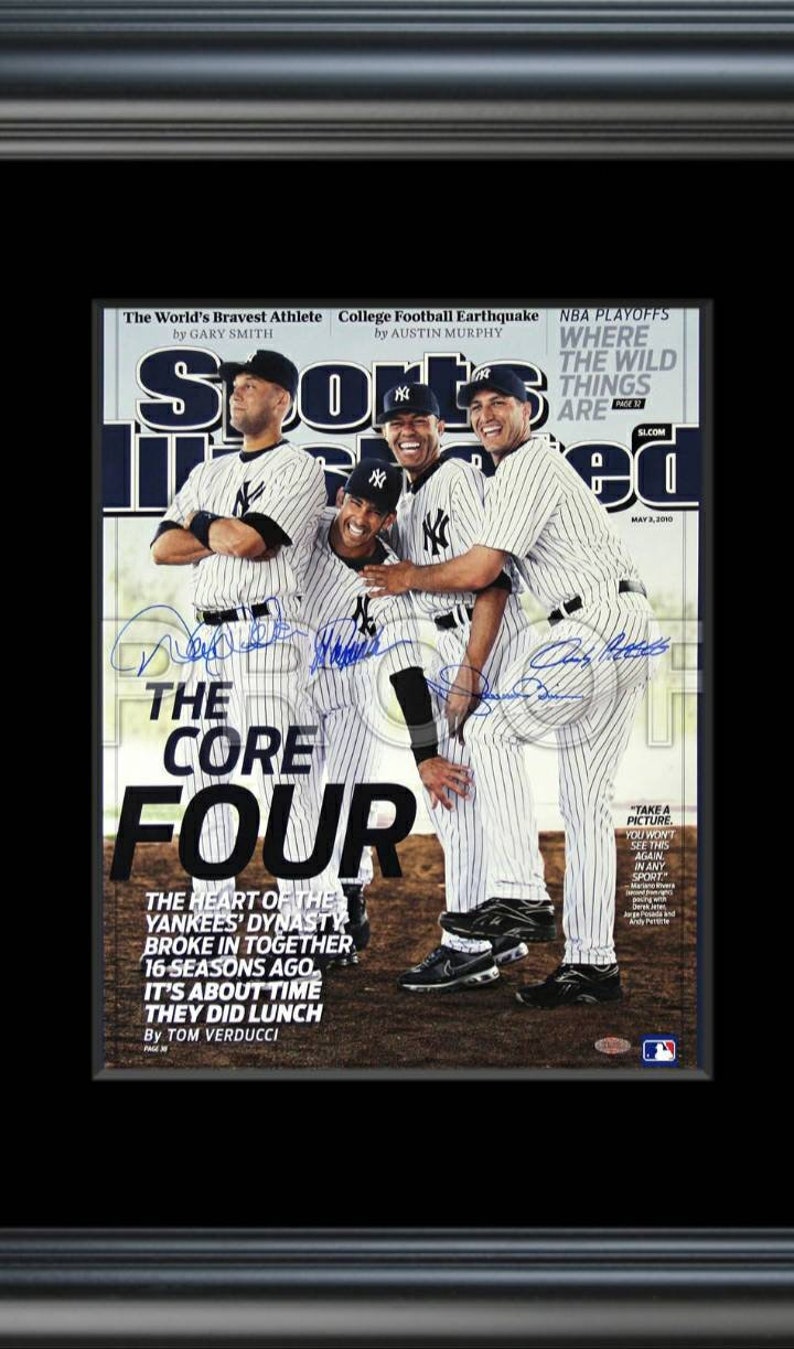 New York Yankees Professionally Framed Core Four Signed Sports ...