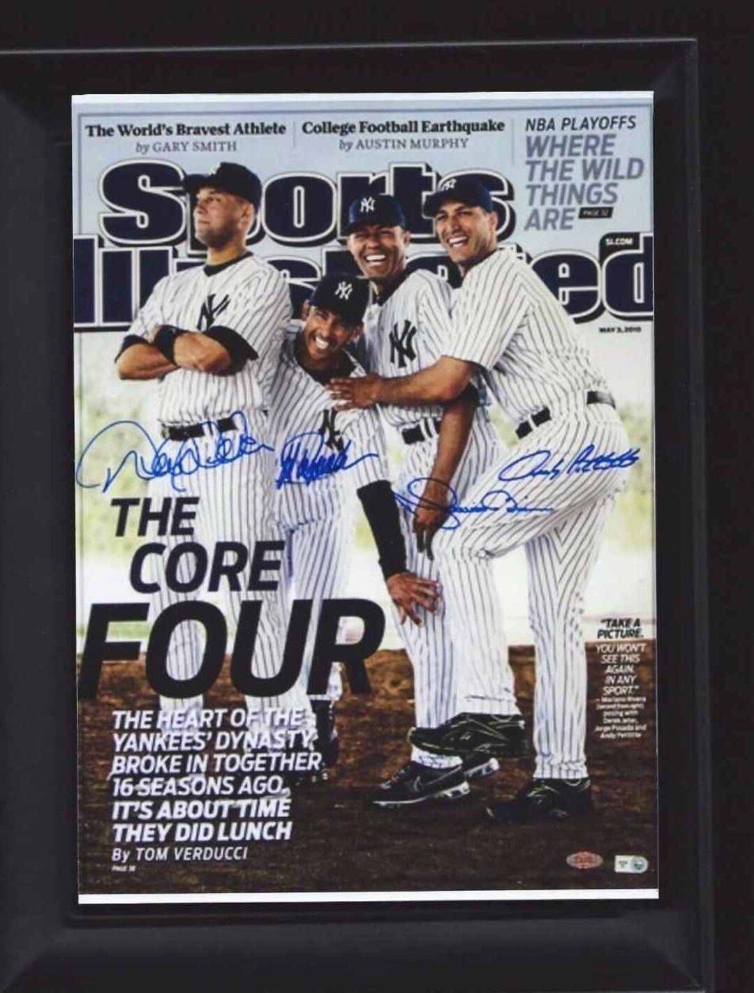 New York Yankees Professionally Framed Core Four Signed Sports ...