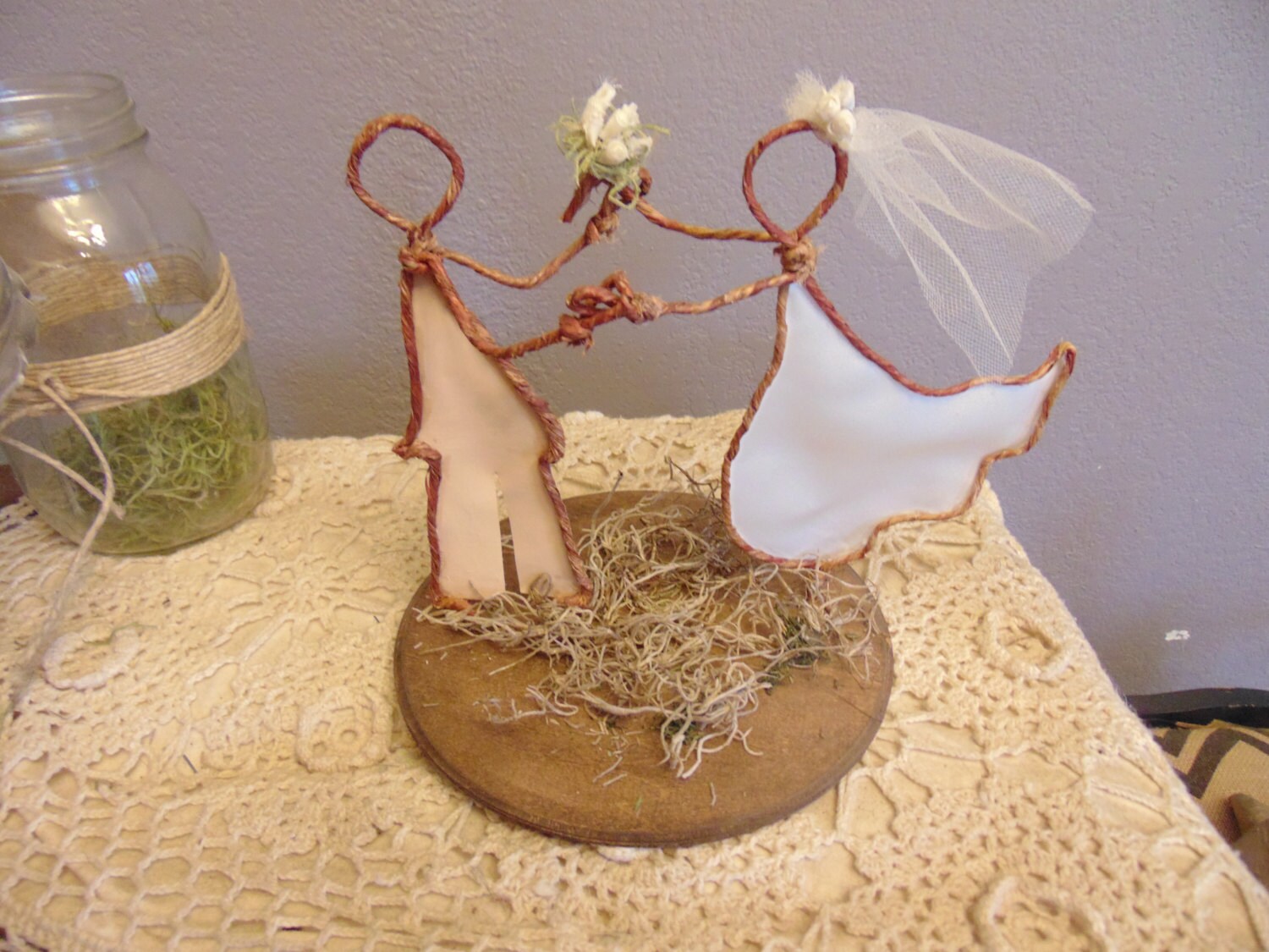 Wire Wedding Couple Cake Topper With Clothes ~ Unique Cake Topper ...